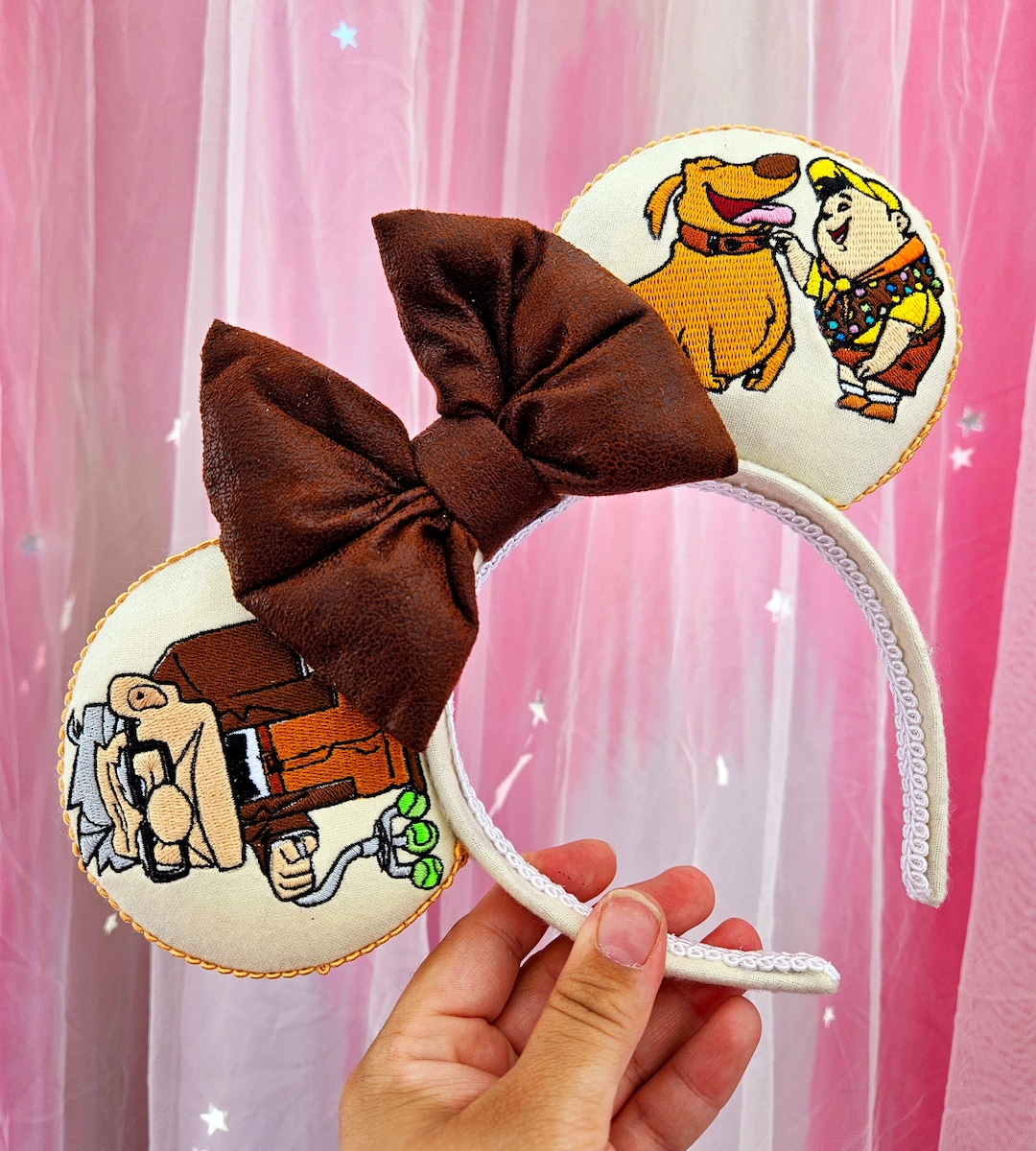 Carl & Russell Embroidery Mouse Ears - Etsy