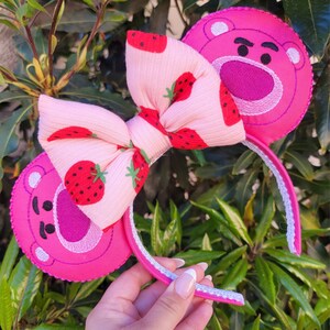 Pink Lotso Strawberry Bear Mouse Ears - Etsy