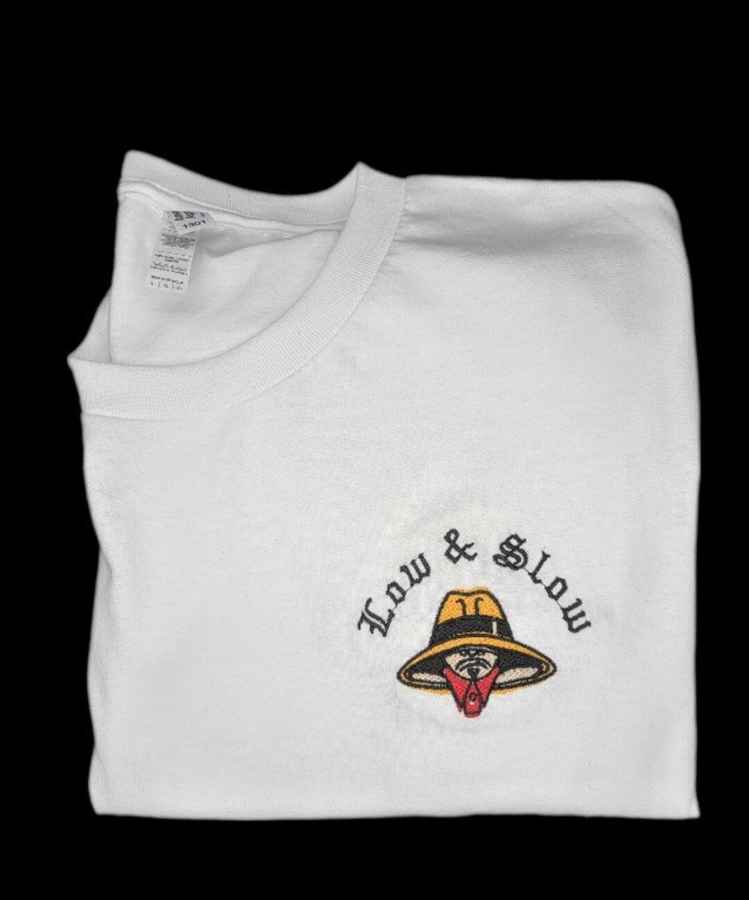 Embroidered White Low & Slow T-shirt - Etsy