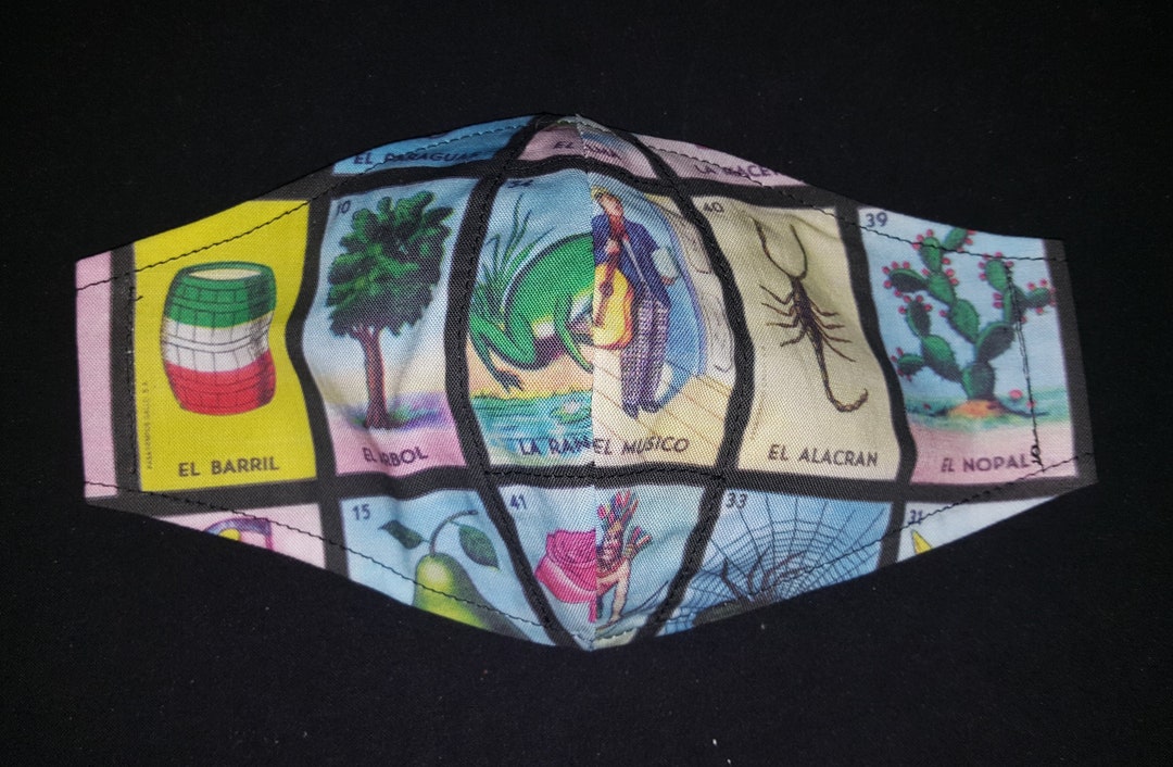 Adult Loteria Mexicana Design Adult Protective Reusable Face Mask 100% ...