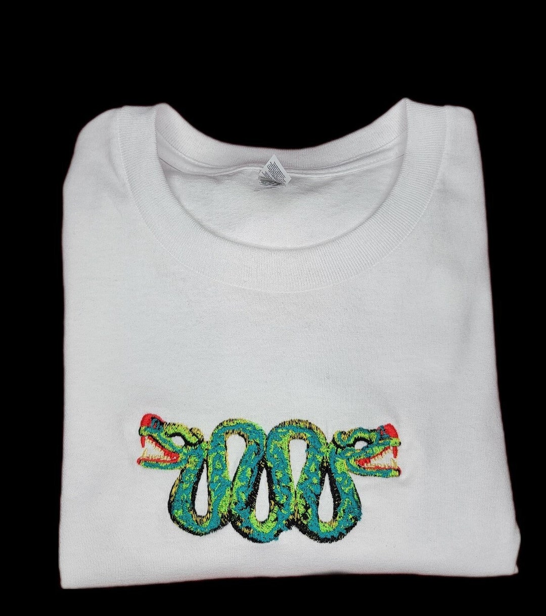 Embroidered Serpent Snake T-shirt - Etsy