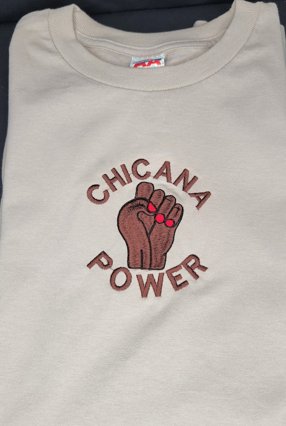 Embroidered T Shirt Chicana Power With Painted Nails - Etsy
