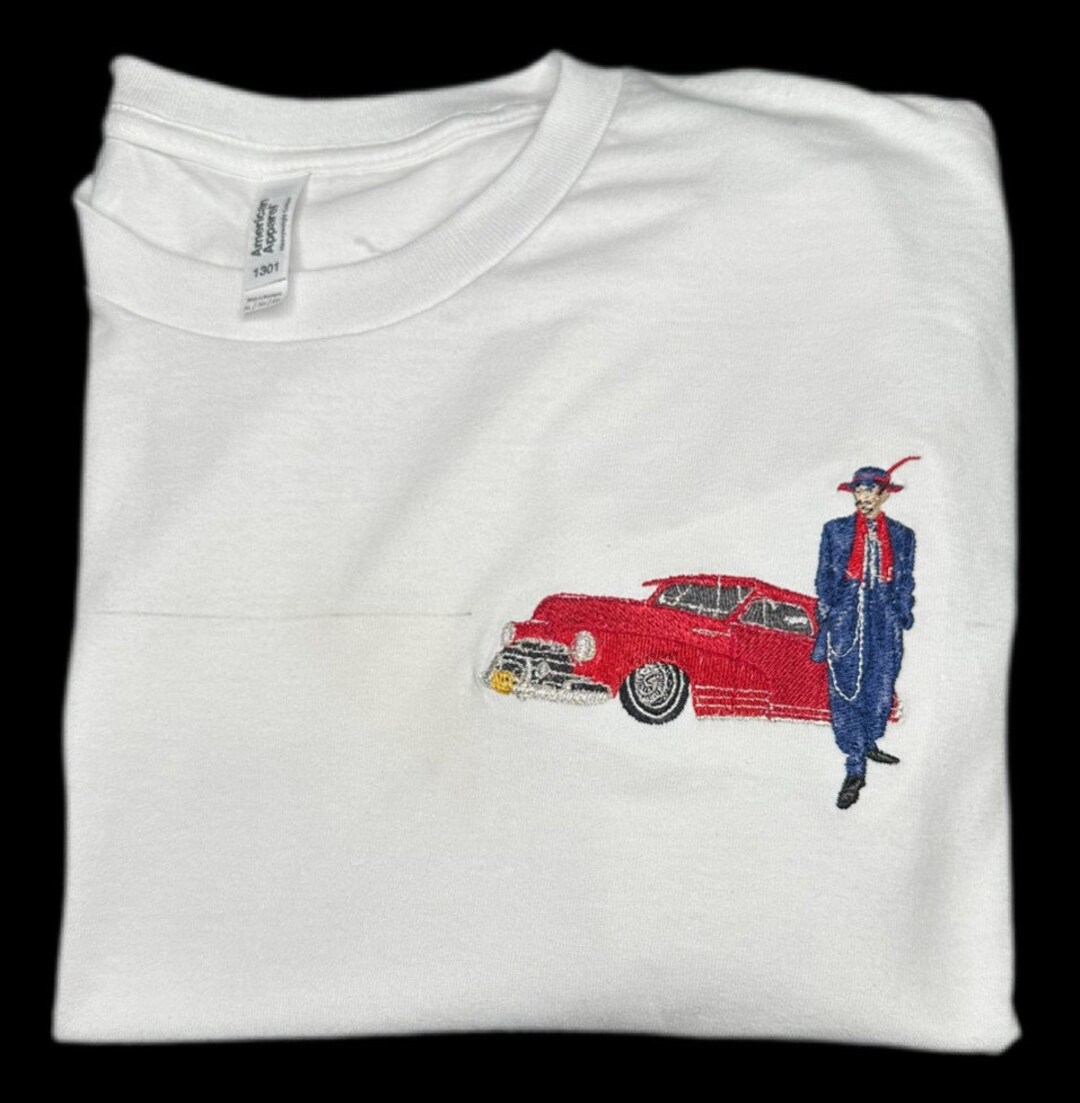 Embroidered Red Bomba and Blue Zoot Suiter - Etsy