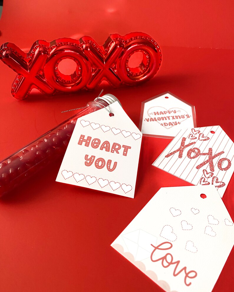 Valentines Day Tags Printable Valentines Gift Tags - Etsy