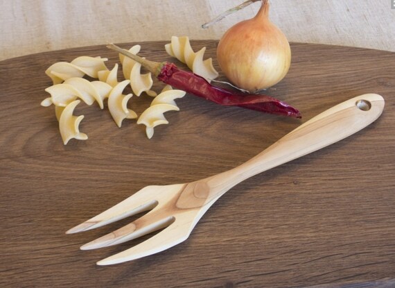 Natural Apple Tree Fork 9 10 Inch / Wooden Kitchen Fork / | Etsy