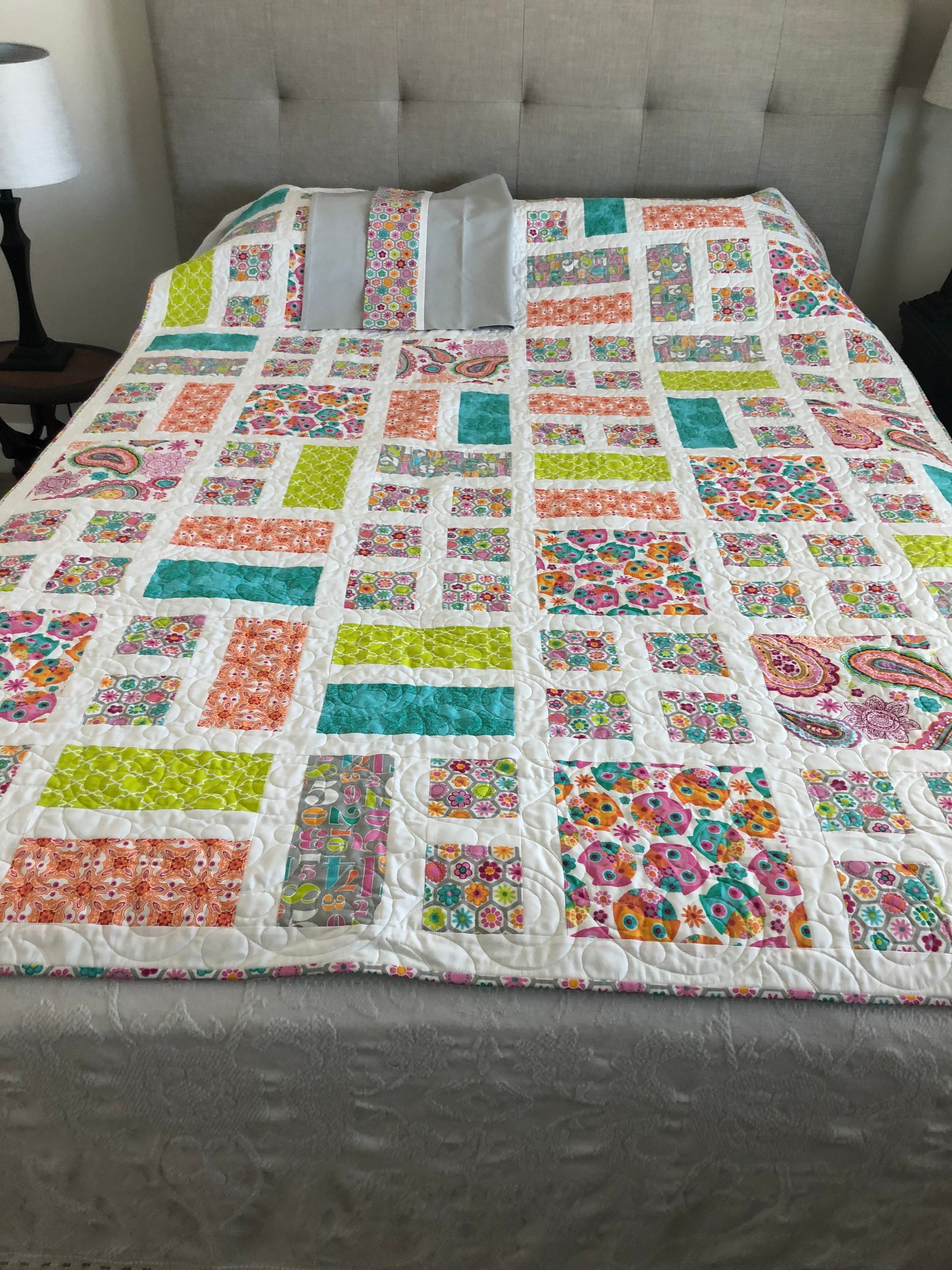 Modern Spring Patterns Twin Bed Quilt - Etsy Canada