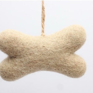 Handmade Felted Wool "woof" Dog Bone Ornament-dog Bone-felt Dog Bone ...