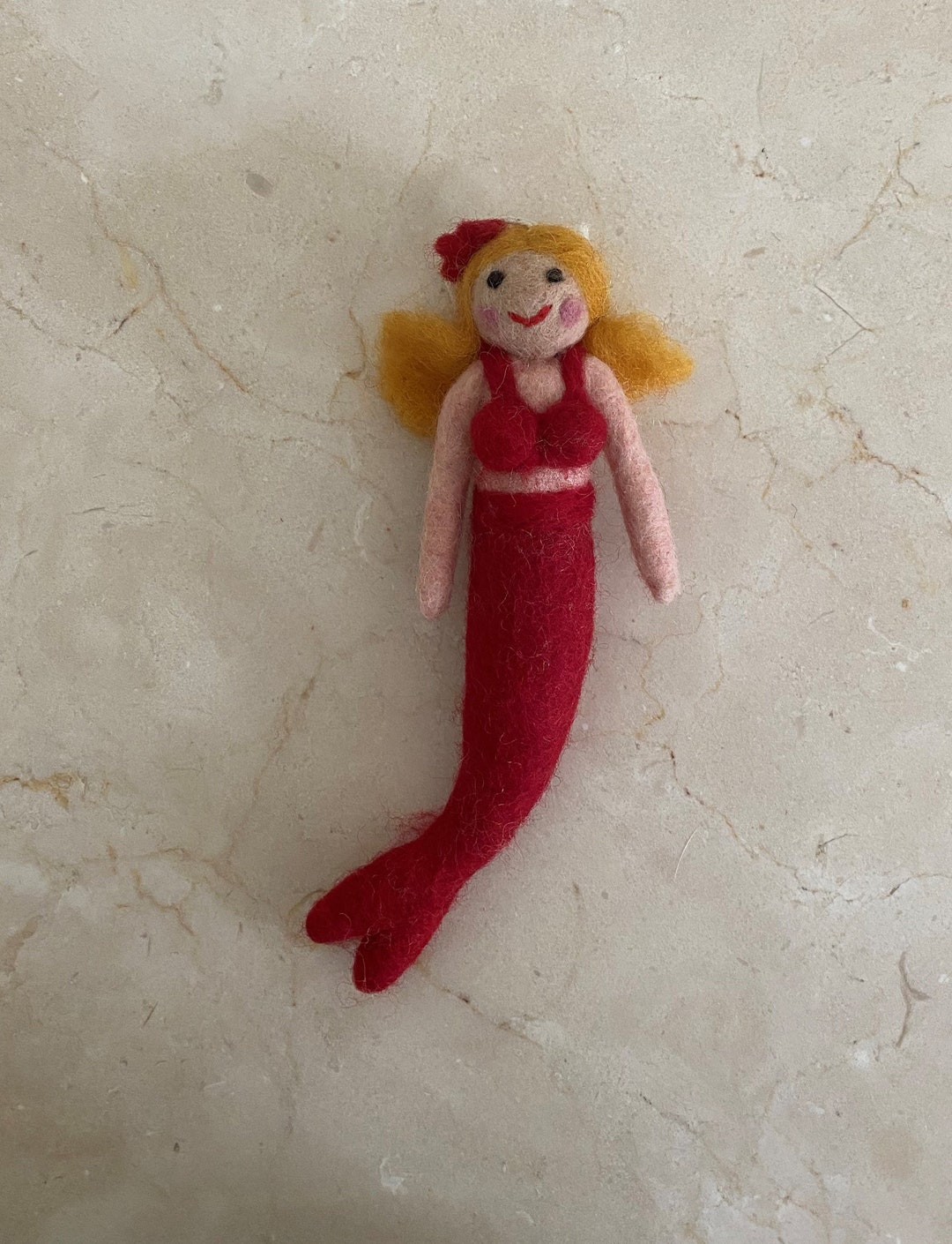 Felted Wool "mermaid Morgan" Ornament-felt Mermaid-mermaids-handmade ...