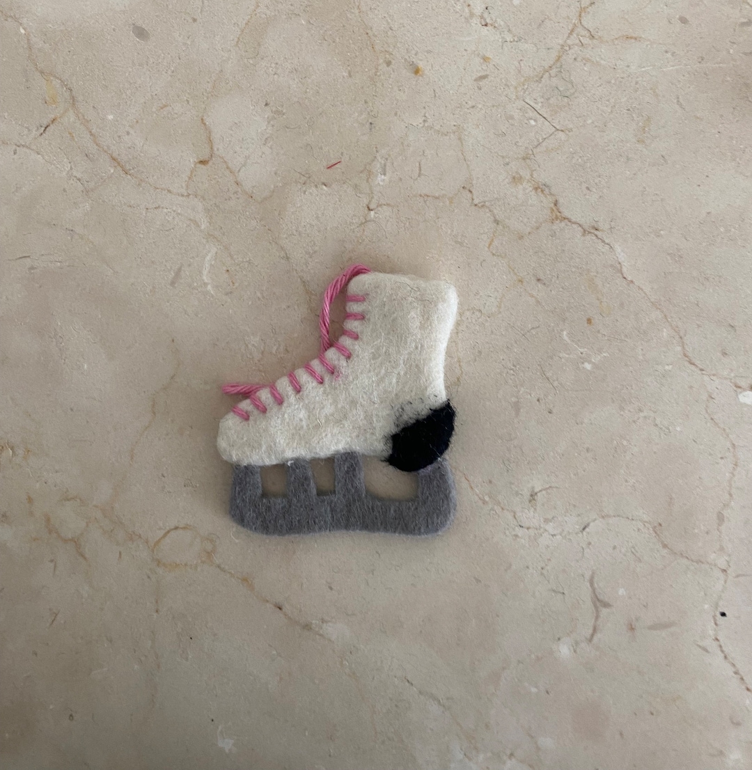 Felted Wool "ice Skate" Ornament-skate Ornament-ice Skates-felt Ice ...