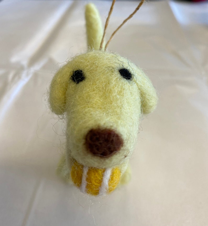 Felted Wool Yellow Lab maisie W BROWN or PINK Nose - Etsy