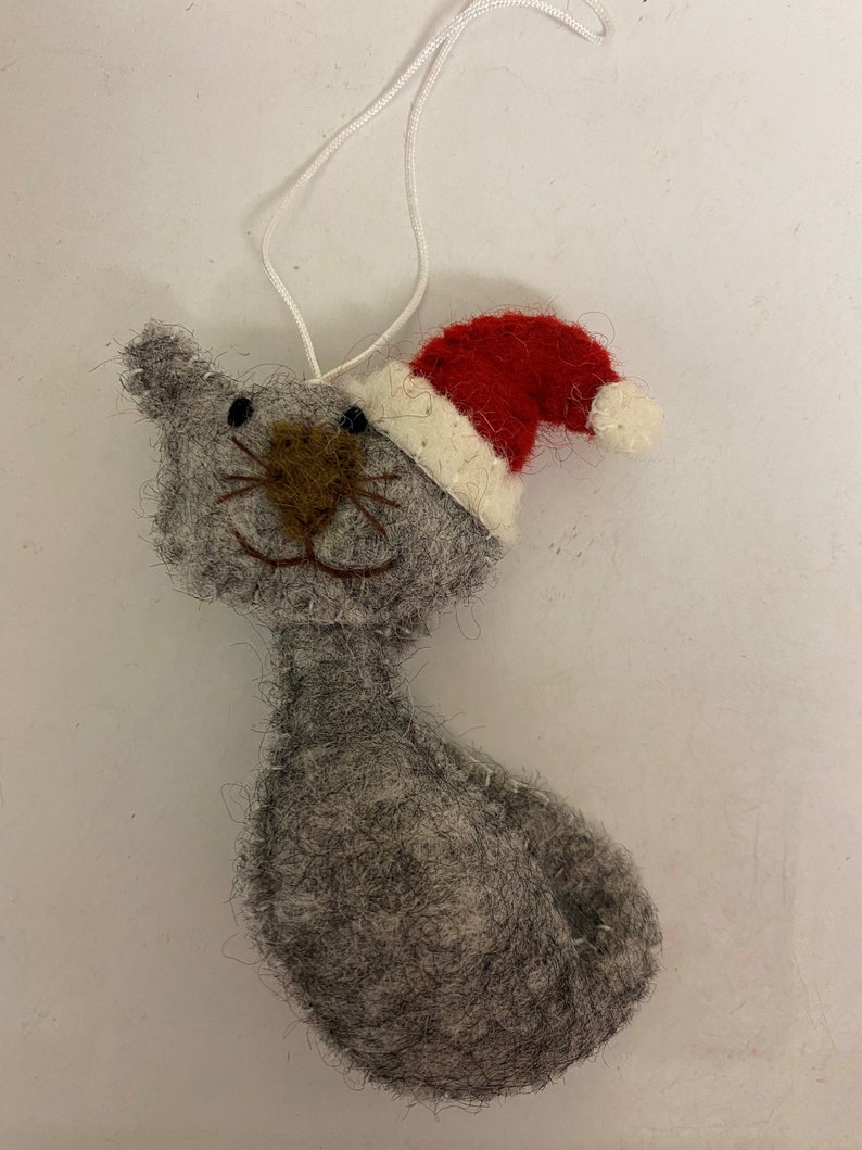 Felted Wool christmas Cat Collette Ornament-cat - Etsy
