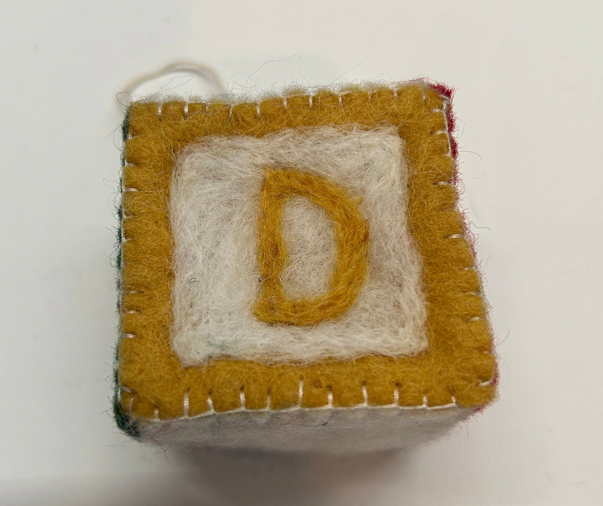 Felted Wool abcd Block Ornament-felt Block-block - Etsy