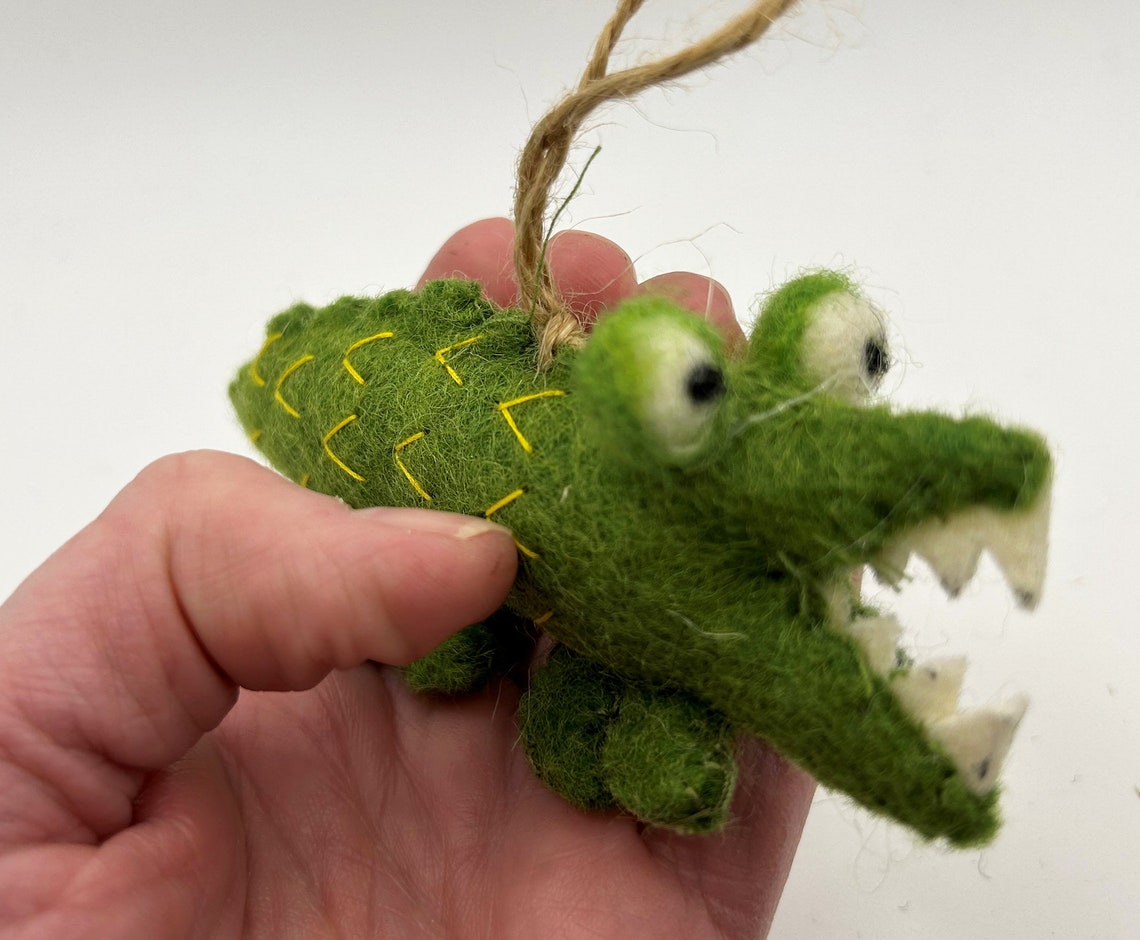 Handmade Felted Wool "krockigator Chomp" Ornament-fair Trade-felt ...