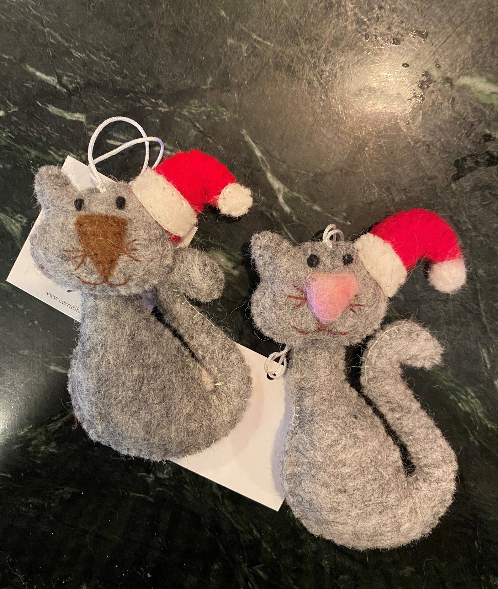 Felted Wool "christmas Cat Collette" Ornament-cat Ornament-christmas ...