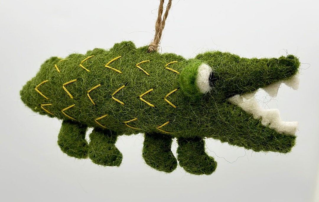 Handmade Felted Wool "krockigator Chomp" Ornament-fair Trade-felt ...