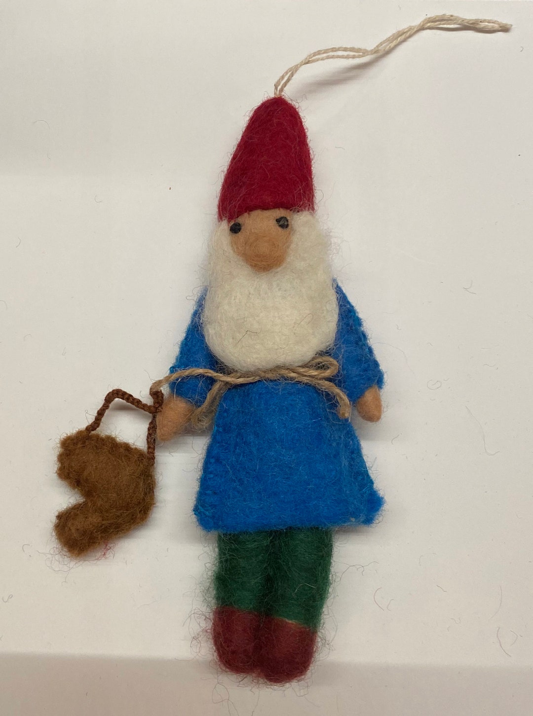 Felted Wool Gnome With Watering Can Ornament-felt Ornament-felt Gnome ...