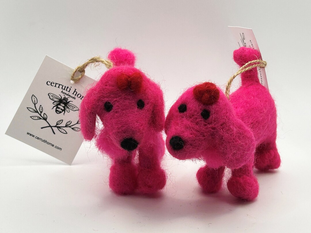 Felted Wool "fluffy Pink Poodle Fifi" Ornament-felt Poodle-pink Poodle ...