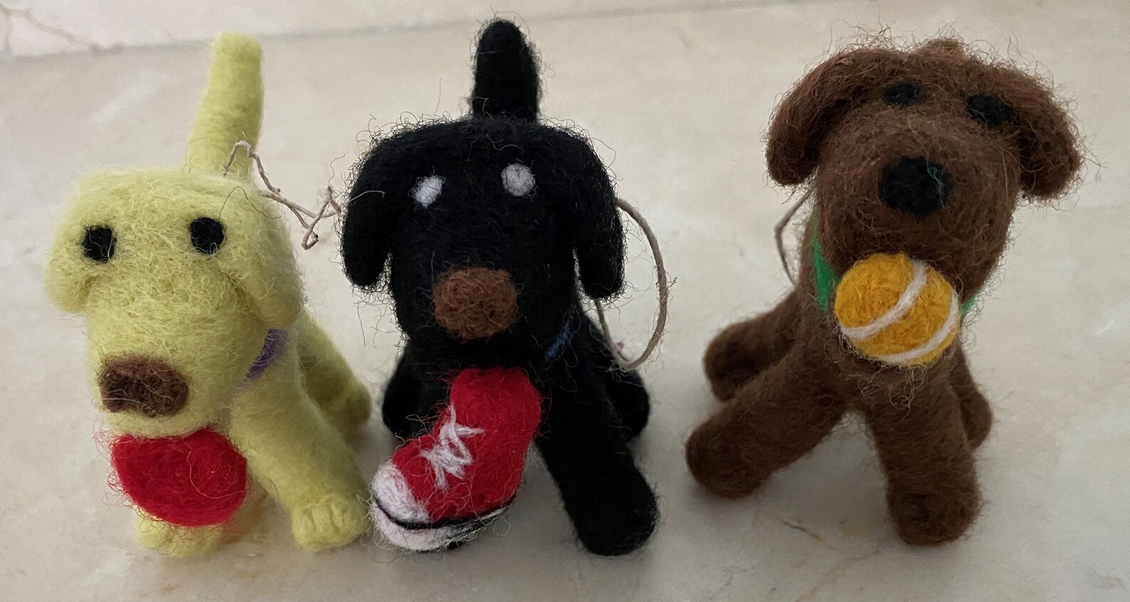 Felted Wool Chocolate Lab toby W Tennis Ball | Etsy