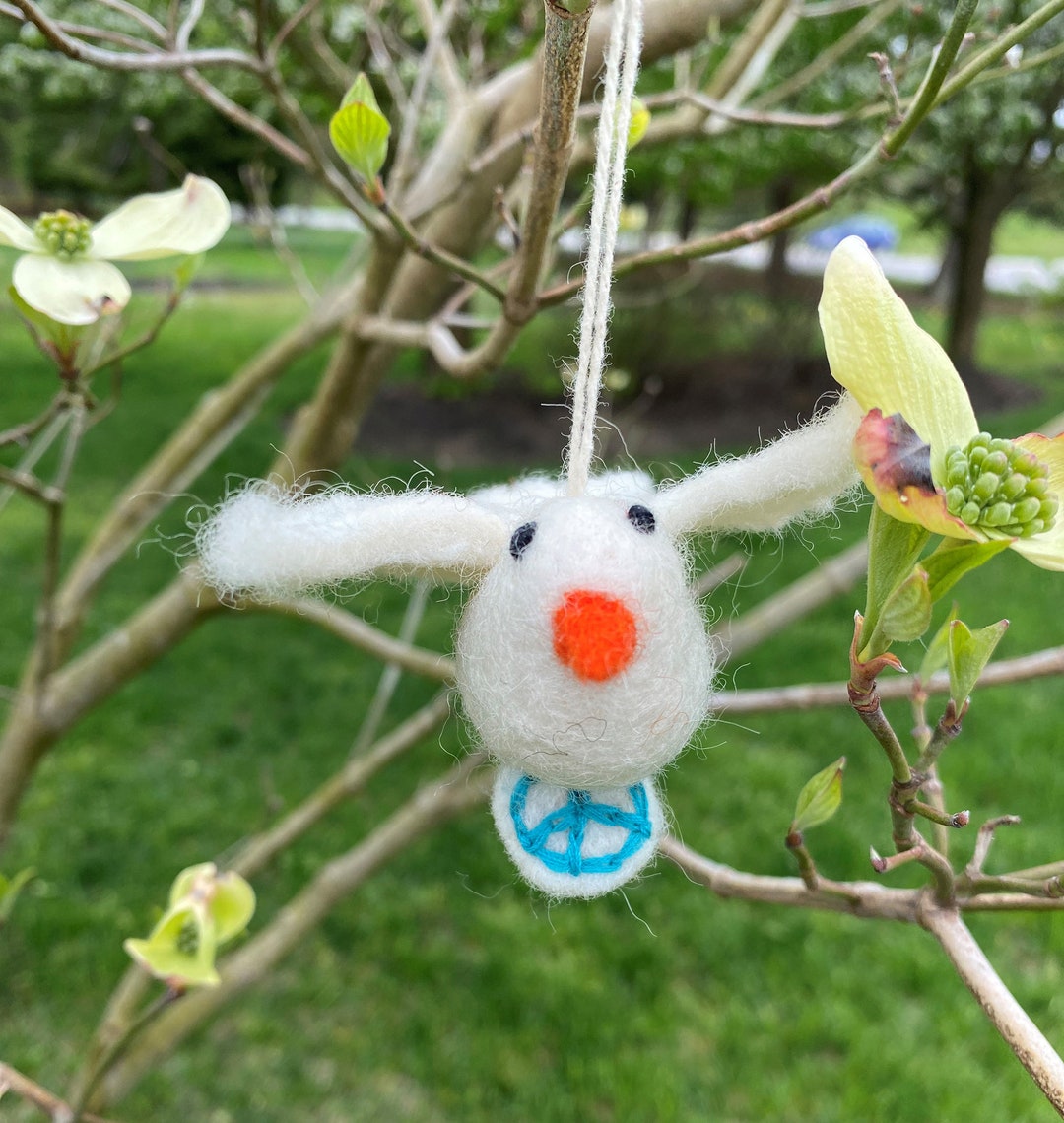 Felted Wool peace Dove Dina With Peace Sign Ornament-dove of Peace-felt ...