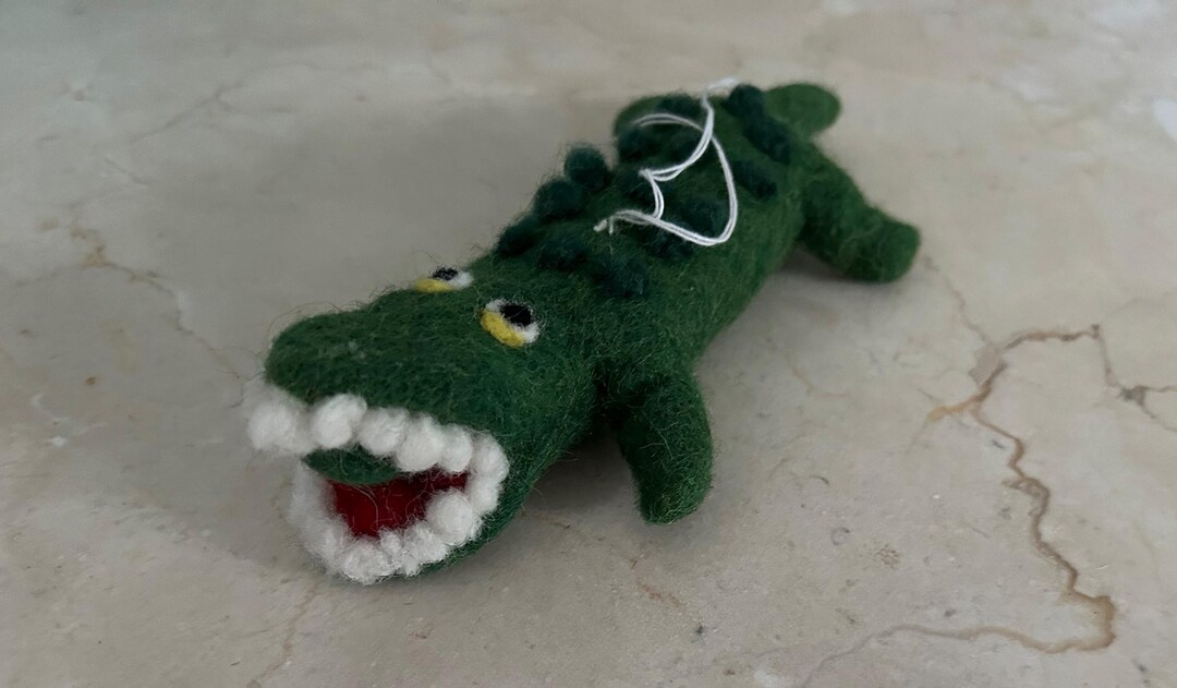 Handmade Felt "alligator Ally" Ornament-felted Alligator-ornaments-fair ...
