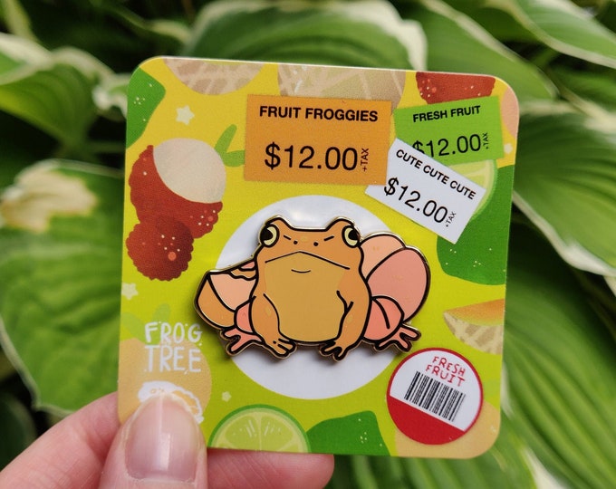 Peach Frog : Enamel Pin - Etsy