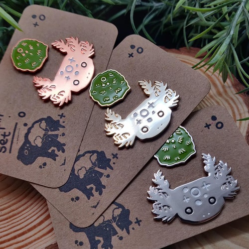 Axolotl Marimo Moss Ball Mini Filler Enamel Pins 2 - Etsy