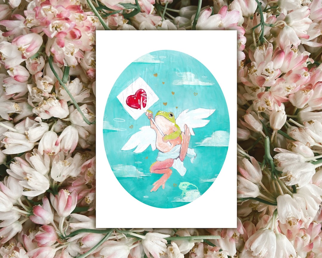 Cupid - 5x7" Acrylic Frog Art Print - Etsy