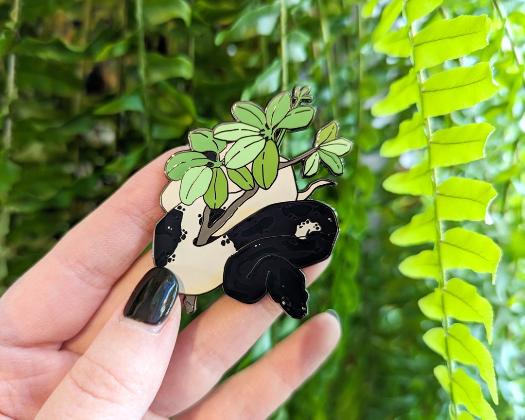Panda Pied Ball Python - Herpetoflora Ii Enamel Pin Collection - Etsy