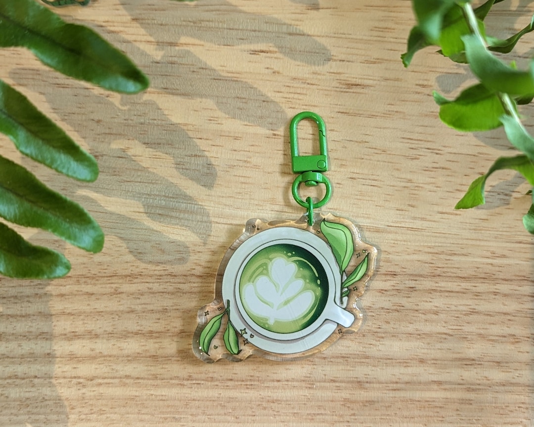 Matcha Tea 2.5" Acrylic Charm Keychain - Etsy