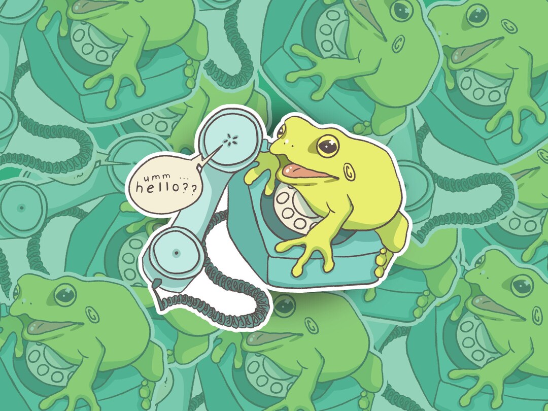 Umm... Hello?? Phone Frog 3" Die-cut Vinyl Sticker - Etsy