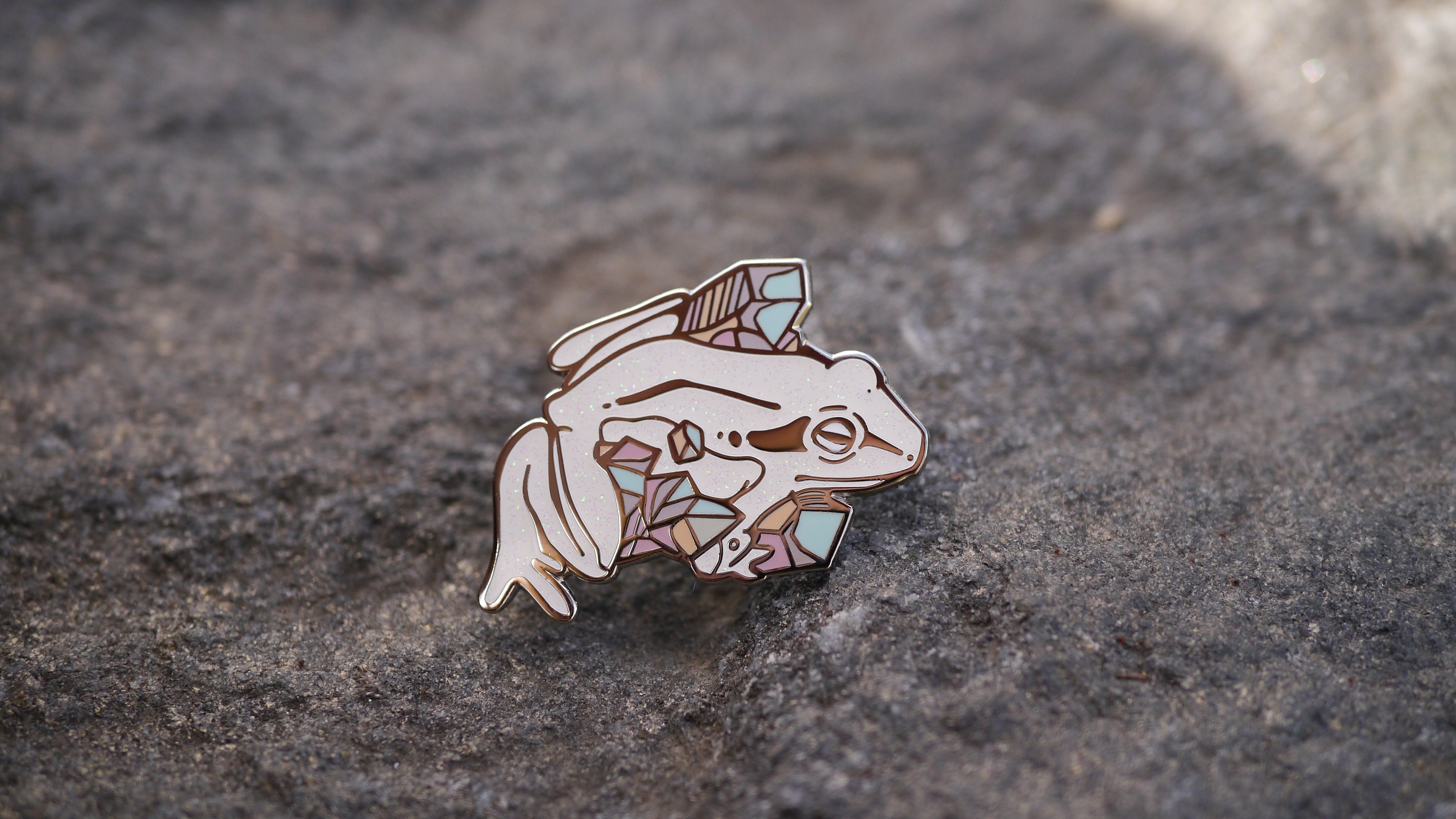 Monochrome Crystal Frog Hard Enamel Pins | Etsy