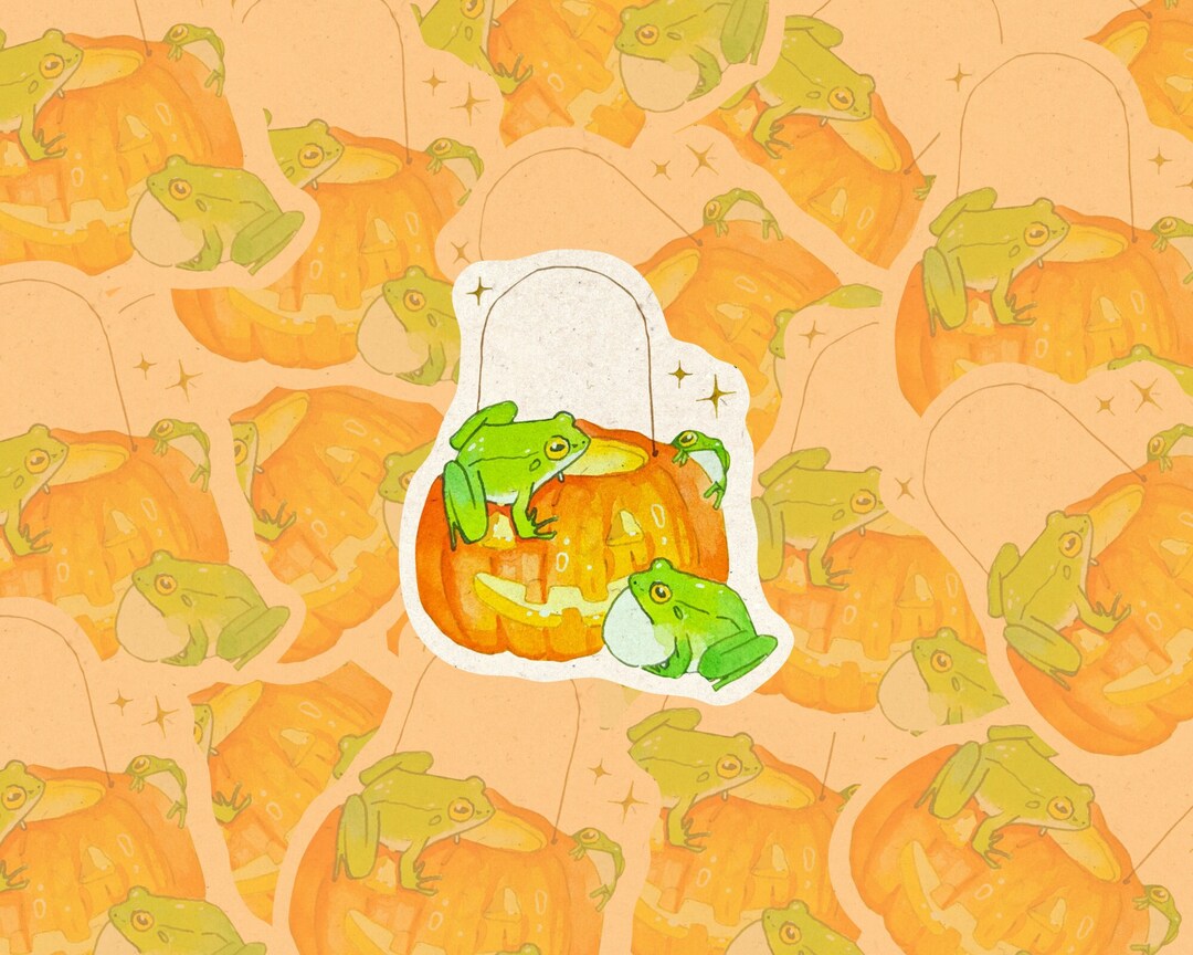 Froggies Jack O'lantern Critter 3 Die-cut Vinyl - Etsy