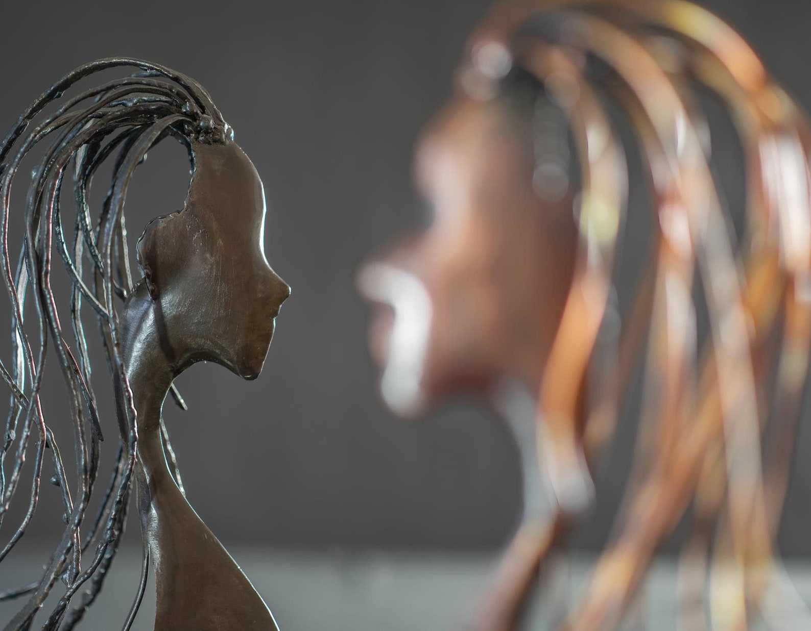 Sculpture Ladies Silhouettes Copper and Steel - Etsy.de