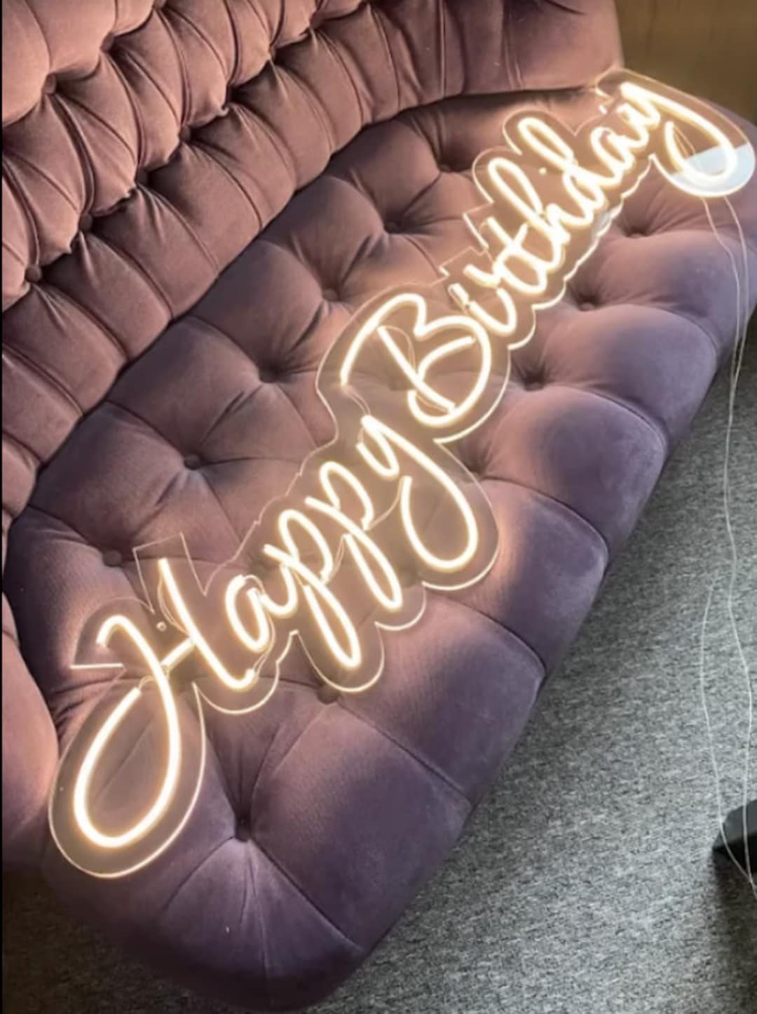 Happy Birthday Neon Sign, Neon Name and Last Name Sign, Personalization ...