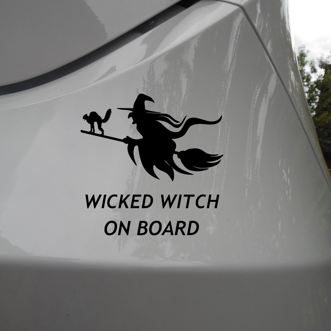Wicked Witch on Board Funny Car/window/mirror Bumper Halloween Sticker ...