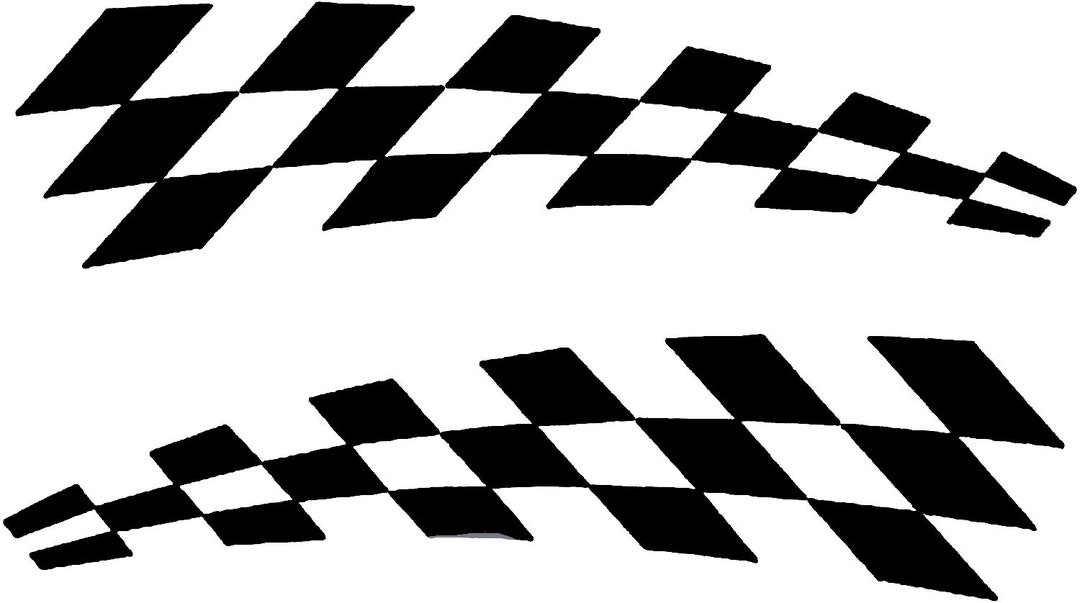 Chequered Flag Pack of 2 Car Stickers Car Decals Racing Stripe Scooter ...