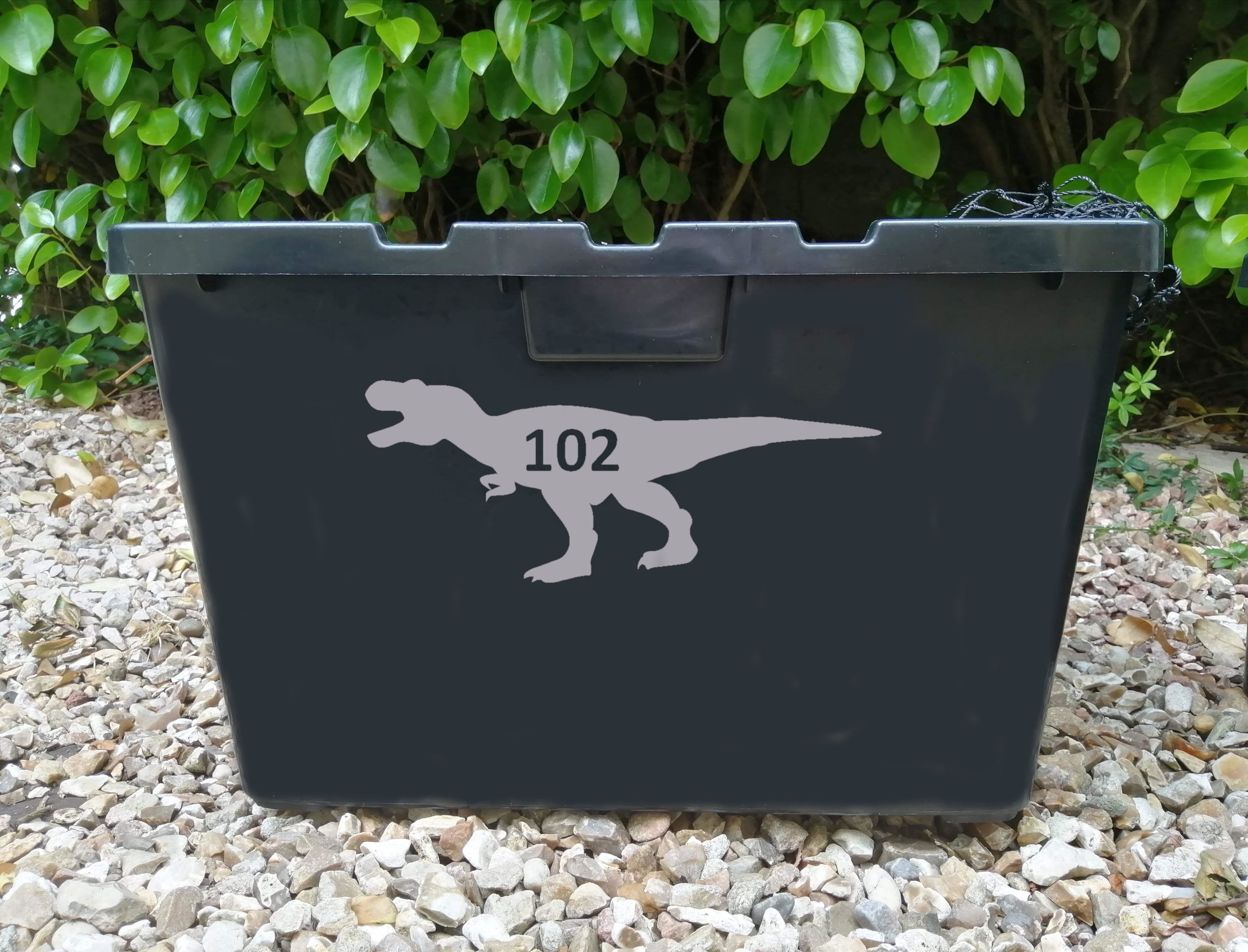 Dinosaur Wheelie Bin Number Decal Sticker Home Décor Wall Decals ...