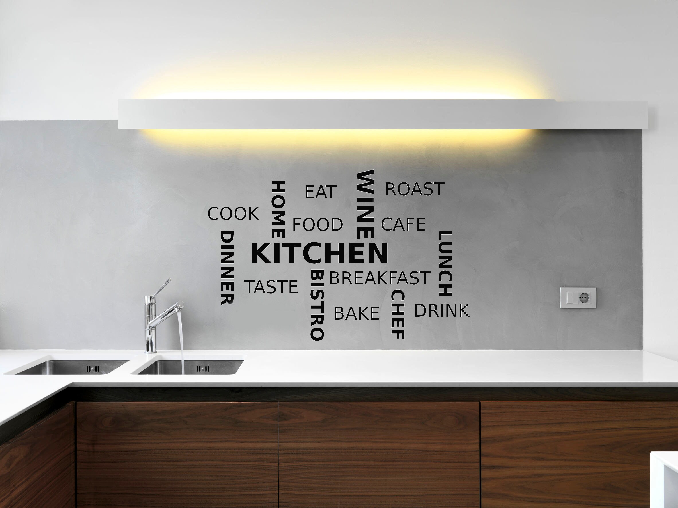 Kitchen Words Wall Stickers Breakfast Lunch Dinner Wine - Etsy UK