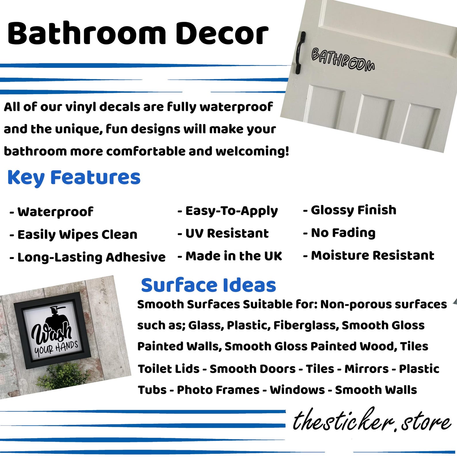 No Selfies in the Bathroom Waterproof Decal Bathroom Wall Art Toilet ...