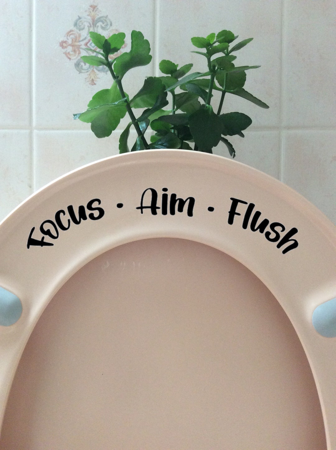 Focus Aim Flush Cute Funny Toilet Seat/lid Sticker Bathroom Decor - Etsy
