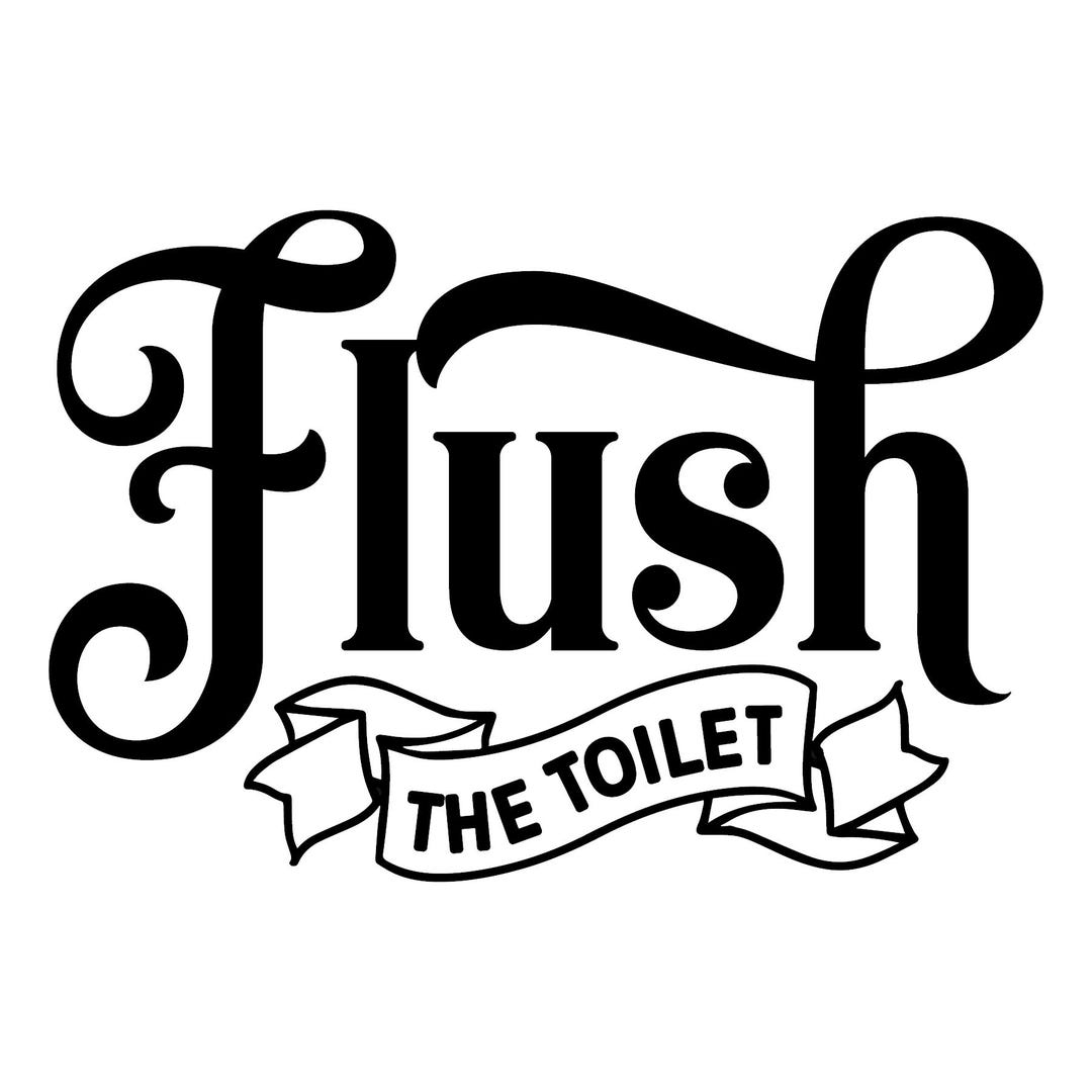 Flush the Toilet Waterproof Wall Sticker Bathroom Accessory Toilet ...