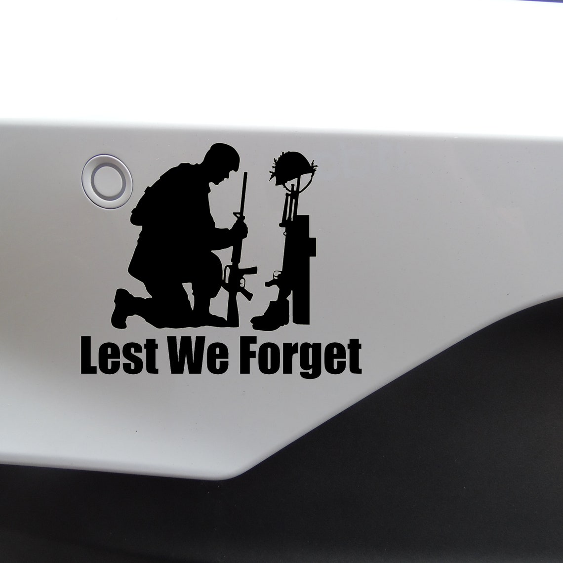 Lest We Forget Soldier Military Remembrance Car Sticker | Etsy
