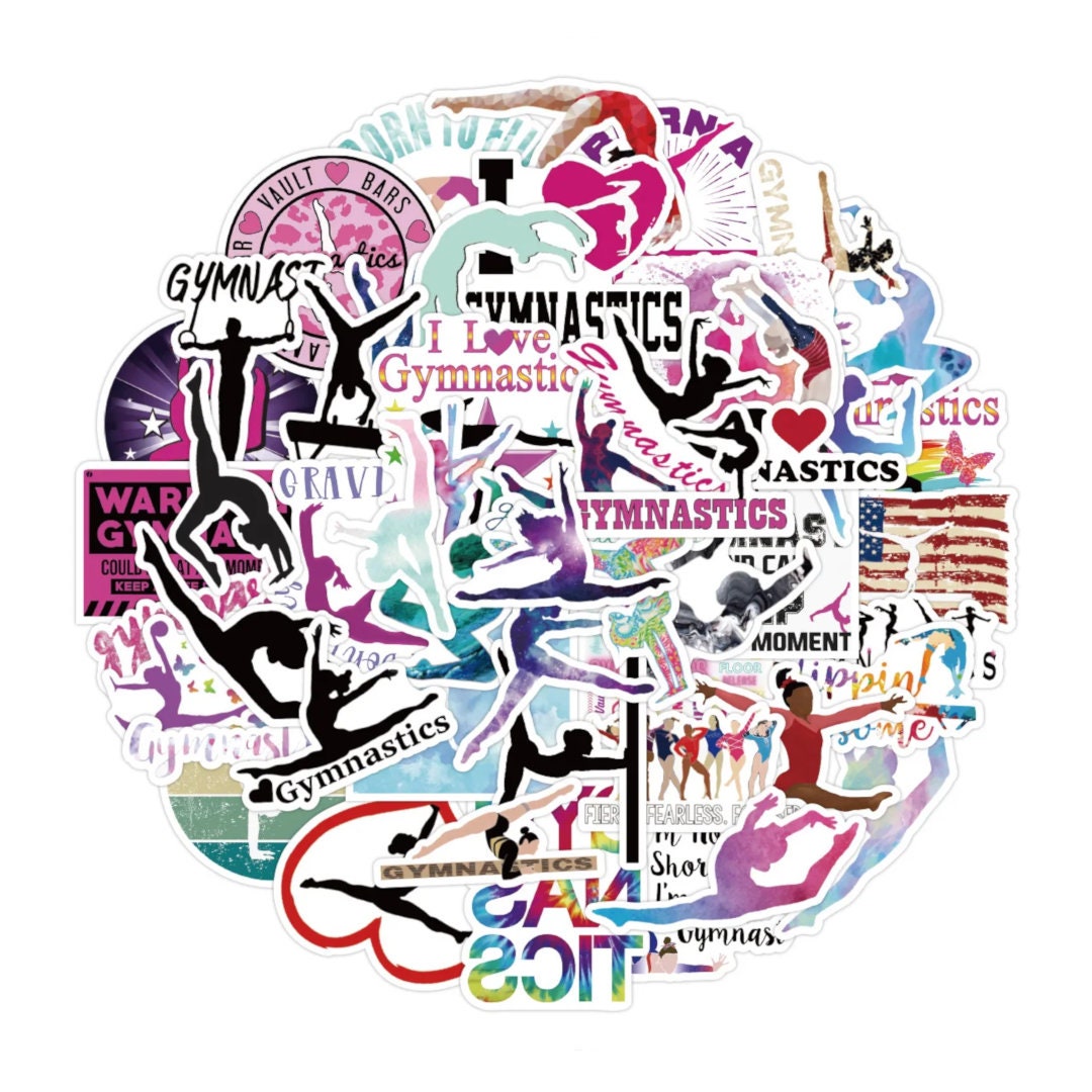 Small Cute Gymnastics Stickers Scrapbooks Party Bags Skateboard Cars ...