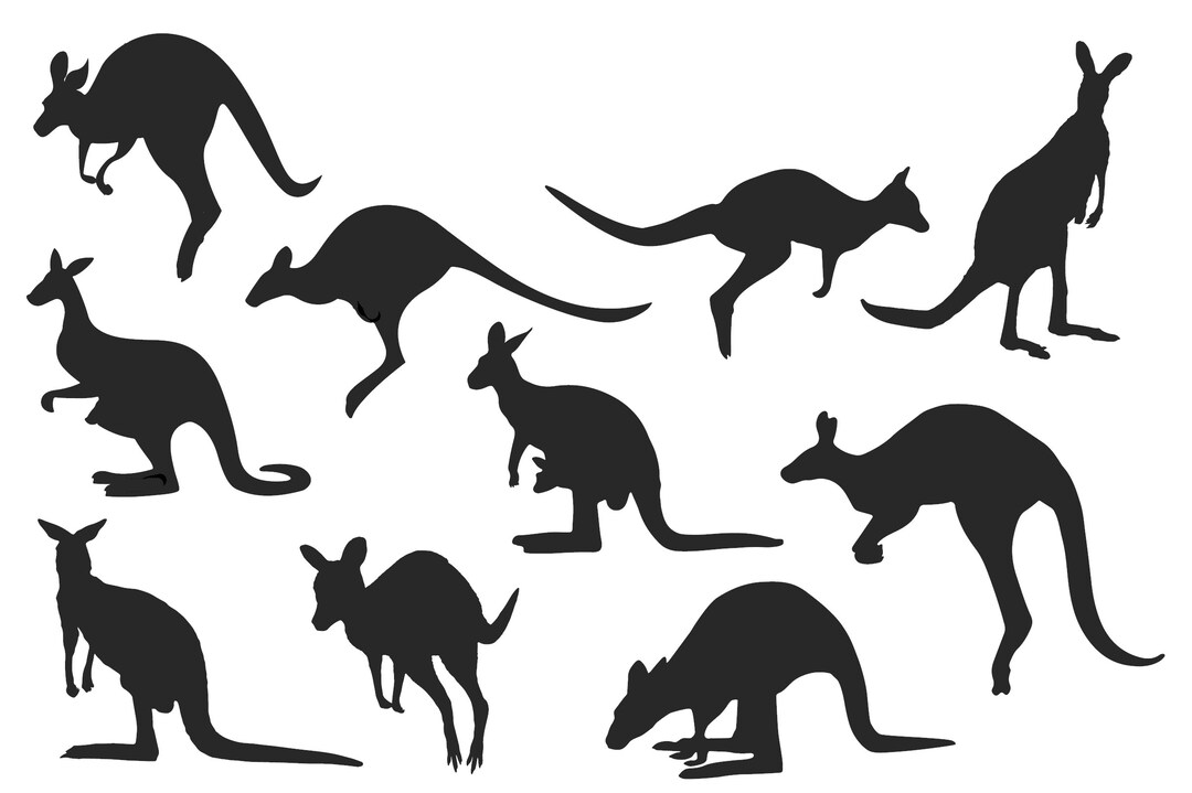 Kangaroo Silhouette Sticker Pack- Car Decal - Nursery Décor - Wall ...