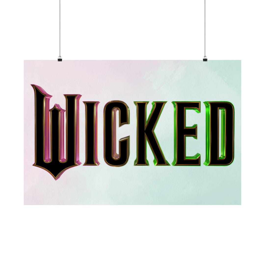 Matte Wicked Movie Theme Poster | Broadway Musical Art Print | Wicked ...