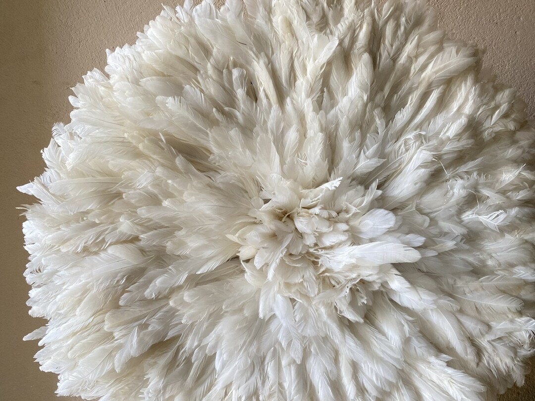 Fluffy White Juju Hat. Handmade Cream Juju Hat Wall Art Wall Hanging ...