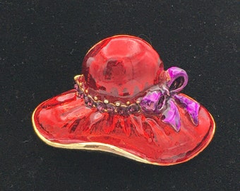 Red Hat Brooch - Etsy
