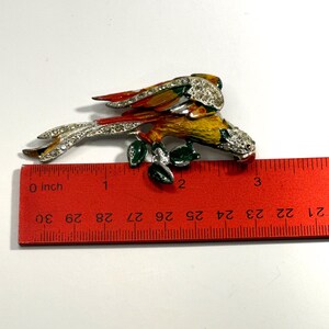 Rare 1940s Jose Rodriguez Parrot Brooch, Enamel Metal Rhinestones, USA ...