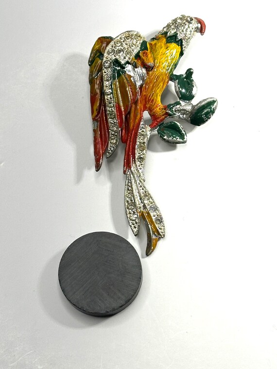 Rare Antique 1940s Jose Rodriguez Parrot Brooch Ename… - Gem