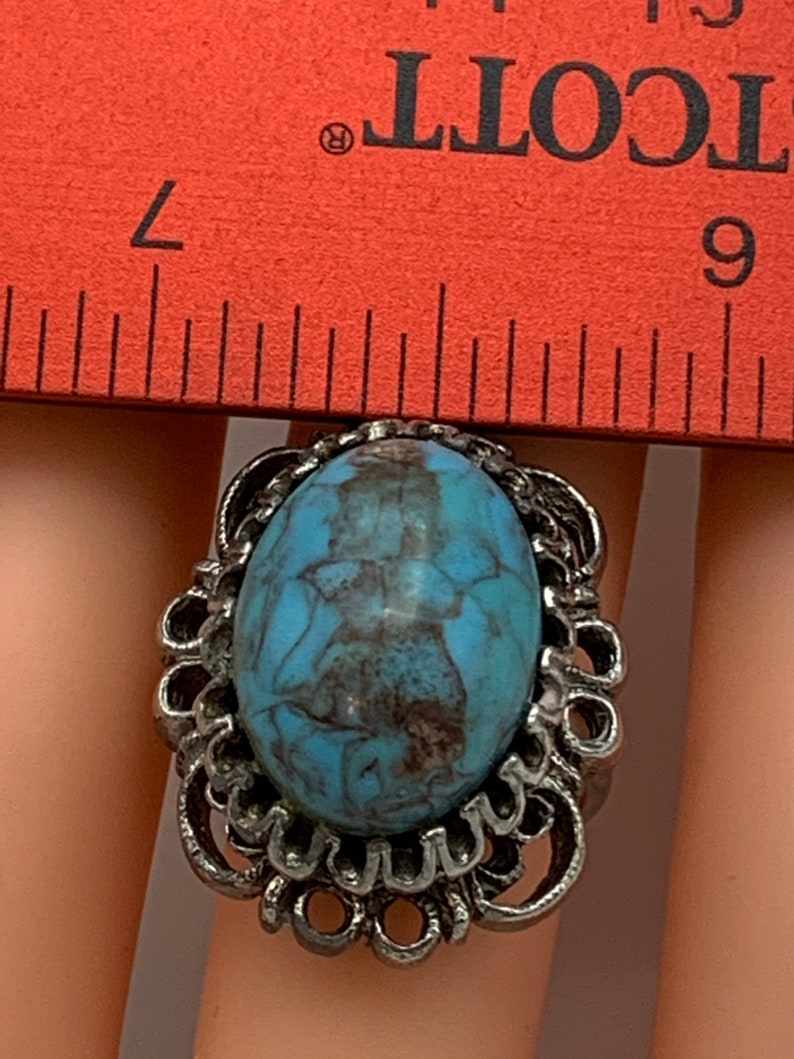 Ladies Costume Light Colored Turquoise Adjustable Ring With | Etsy